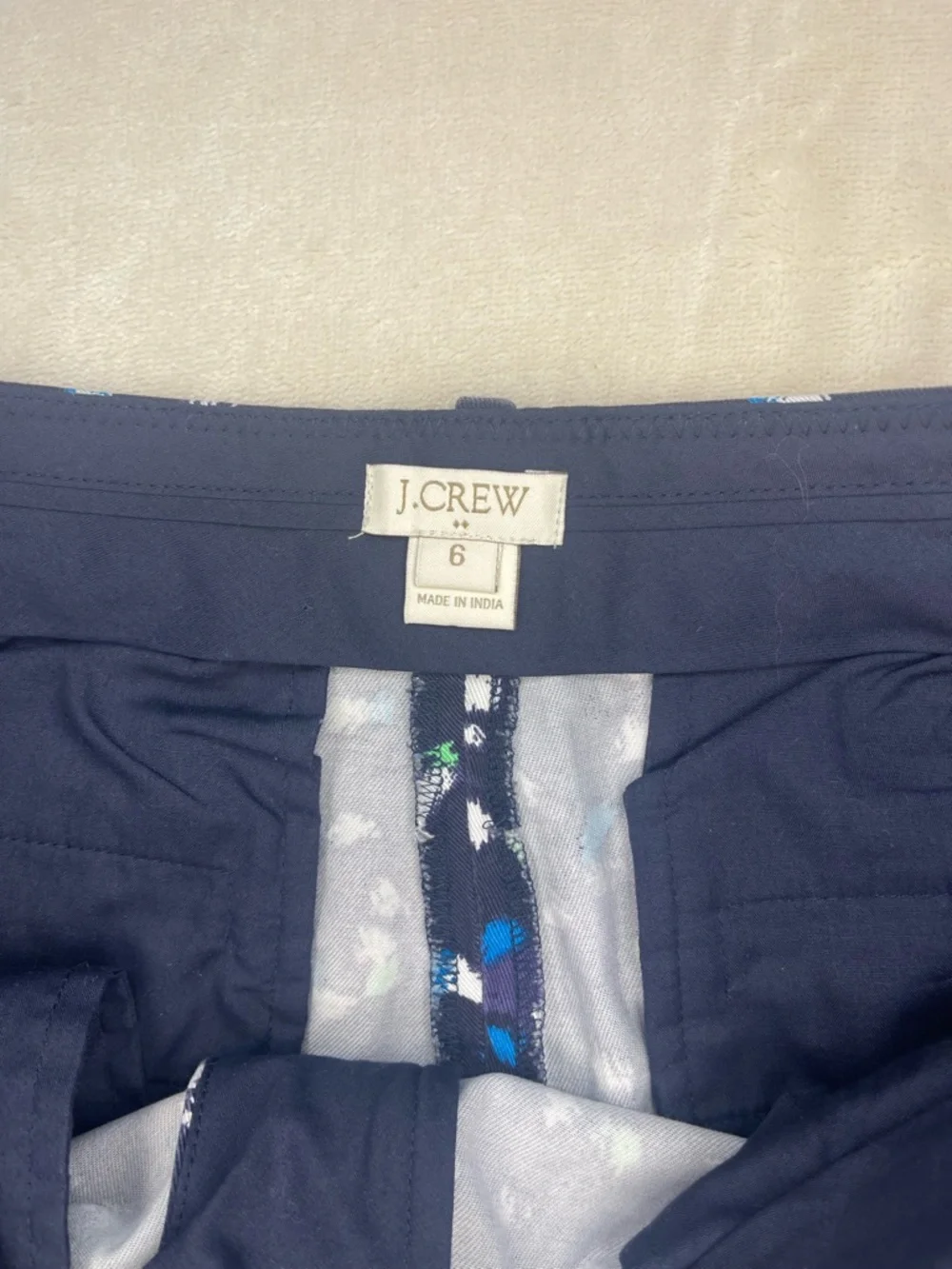 Pants & Jumpsuits | Jcrew Navy Printed Slim Crop Pants Womens Size 6 ...